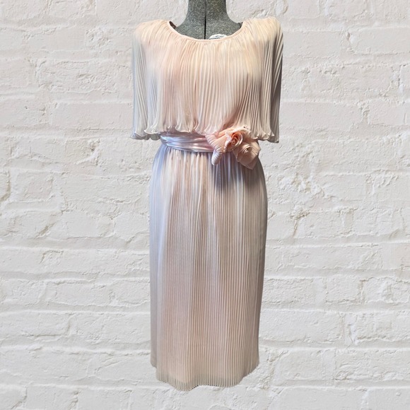 Vintage | Dresses | Miss Elliette Late 7searly 80s Pleated Chiffon ...